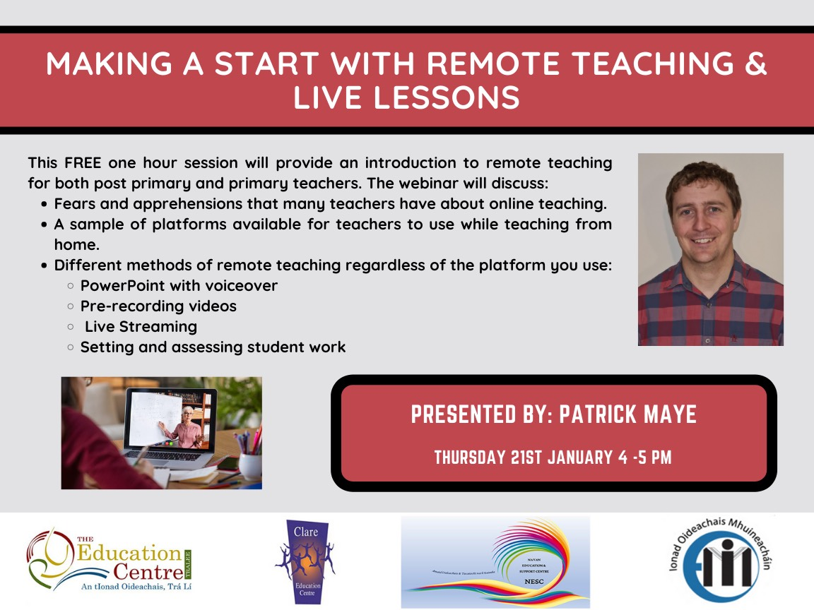 Making a start with Remote Teaching and Live Lessons-Post Primary ...